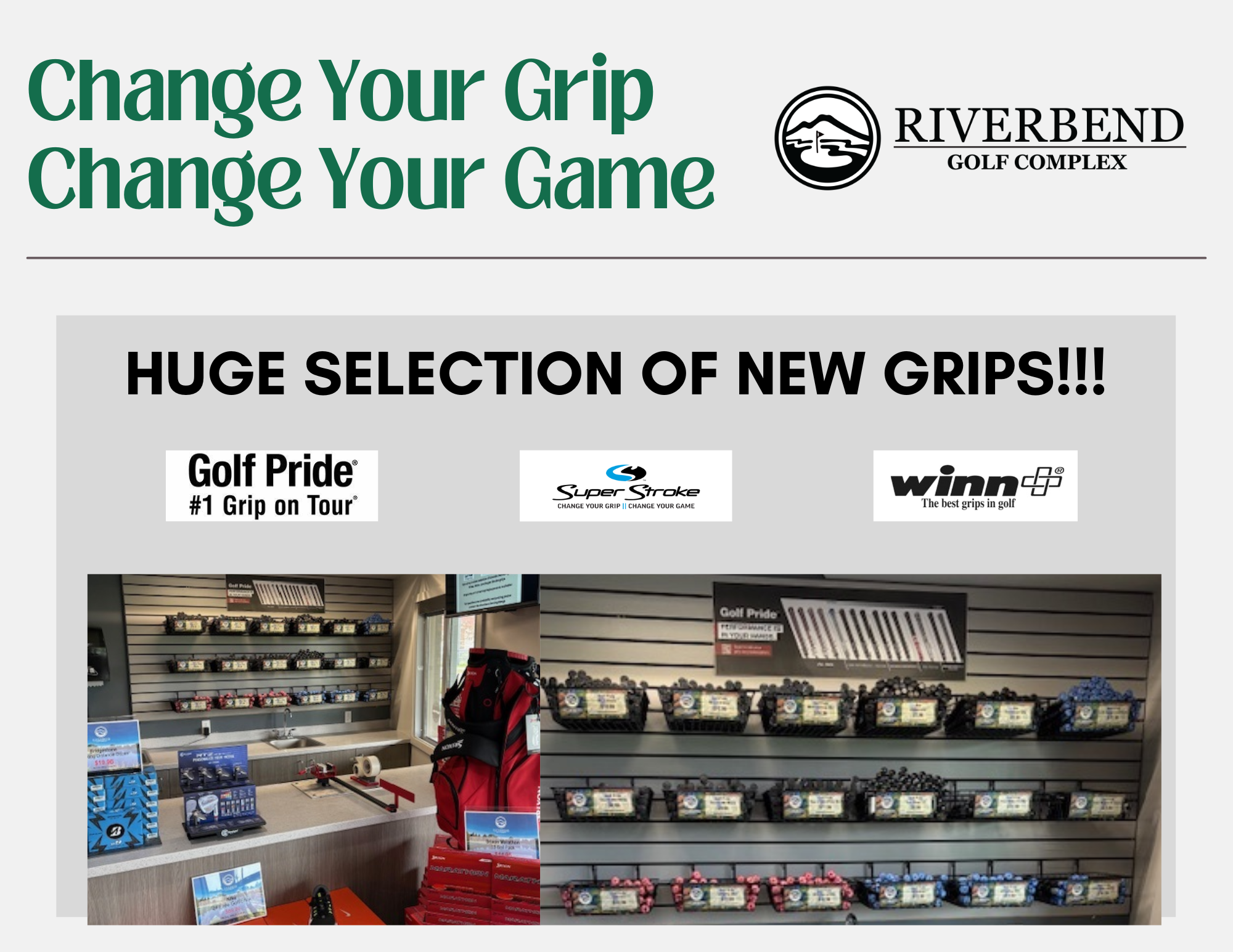 Regripping and Club Repair Services - Riverbend Golf Complex